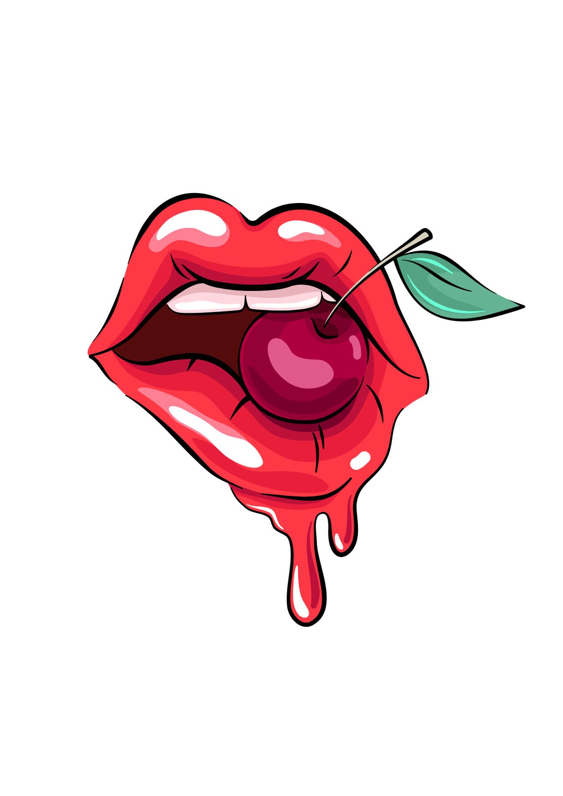Aesthetic Dripping Lips Png, Printable Biting Bleeding Lips ...