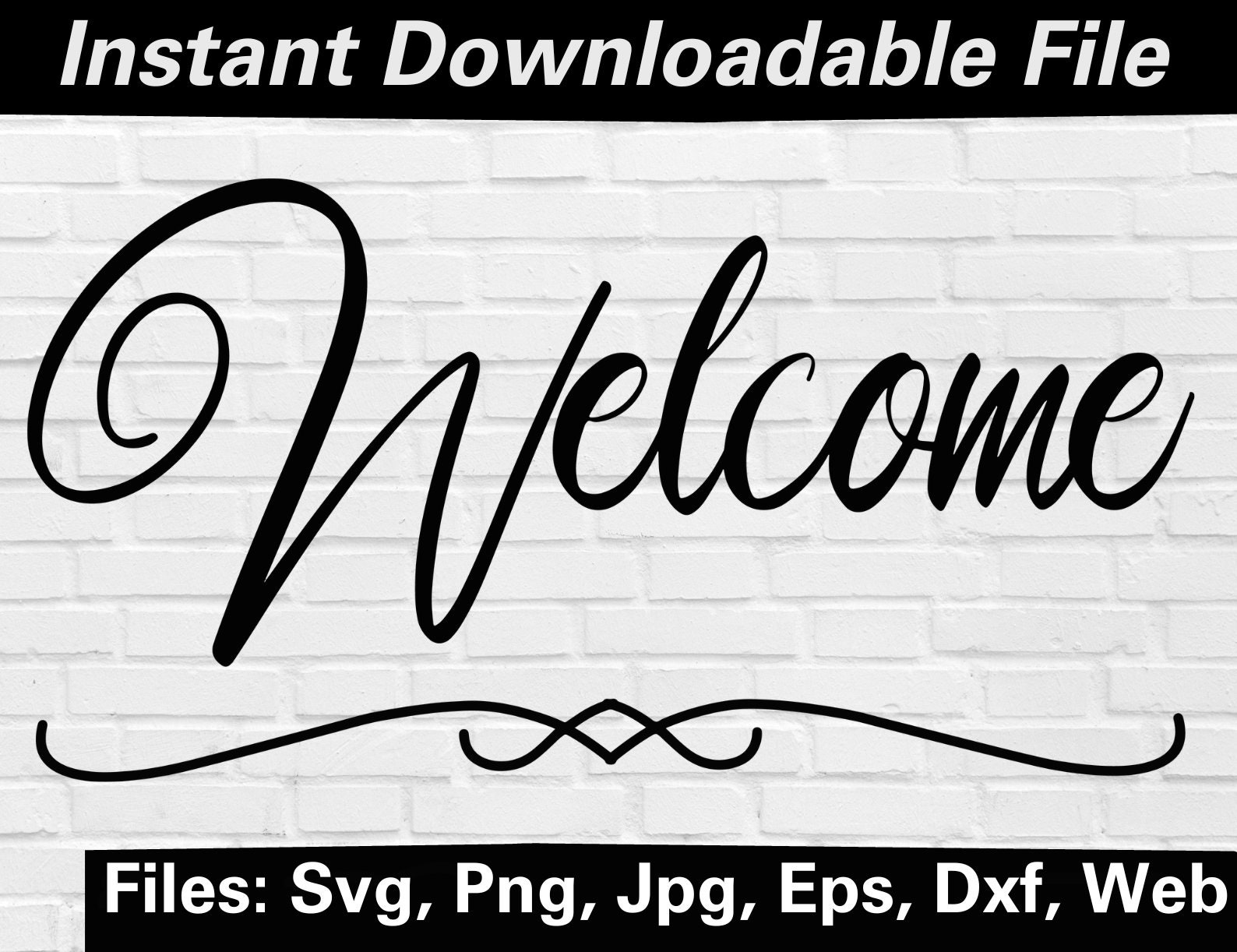 Welcome SVG, Welcome Lettering, Fancy Welcome, Cursive Welcome, Welcome ...