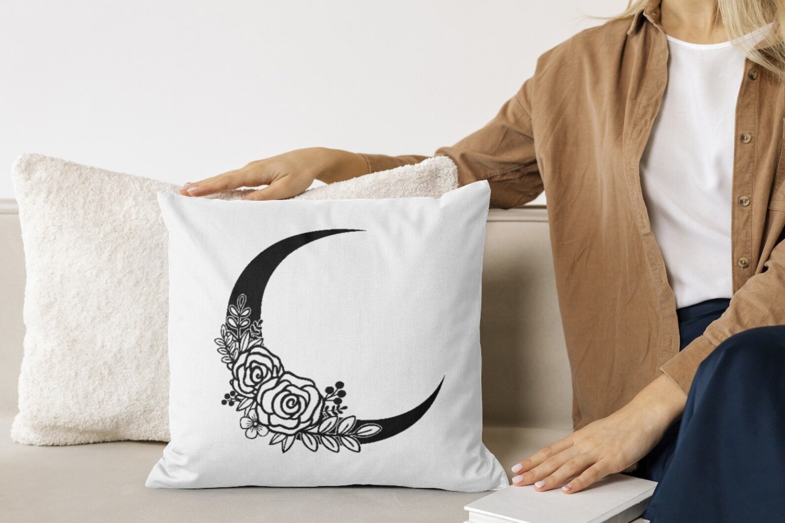 Floral Moon SVG Floral Moon Png Crescent Moon Svg Floral - Etsy