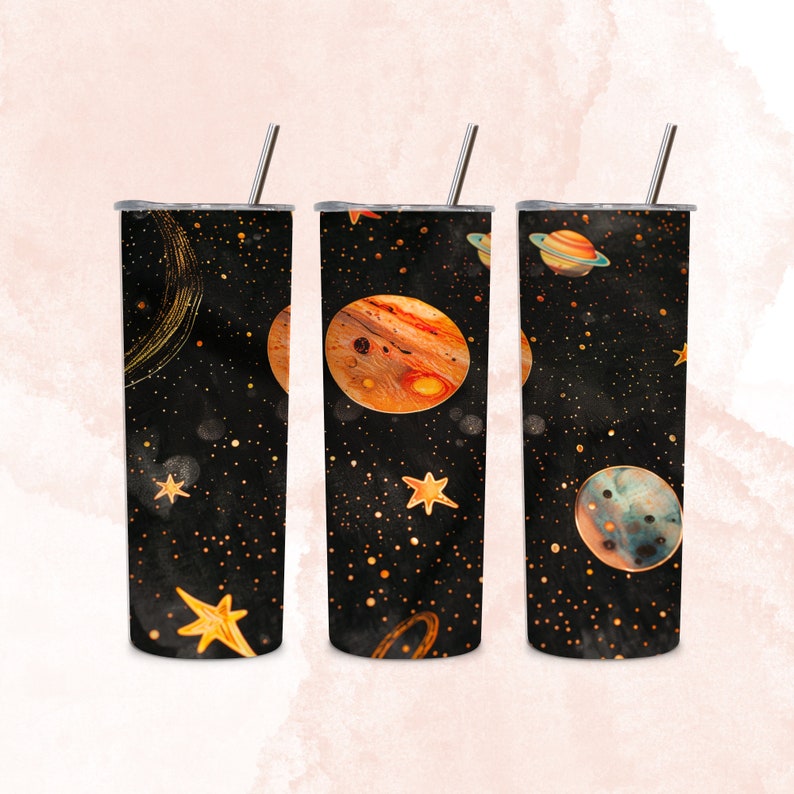 Outer Space and Planets Tumbler Sublimation Wrap Design 20oz Skinny ...