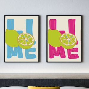 Lime Fruit Wall Prints Decor | Digital Downloadable Art - Etsy