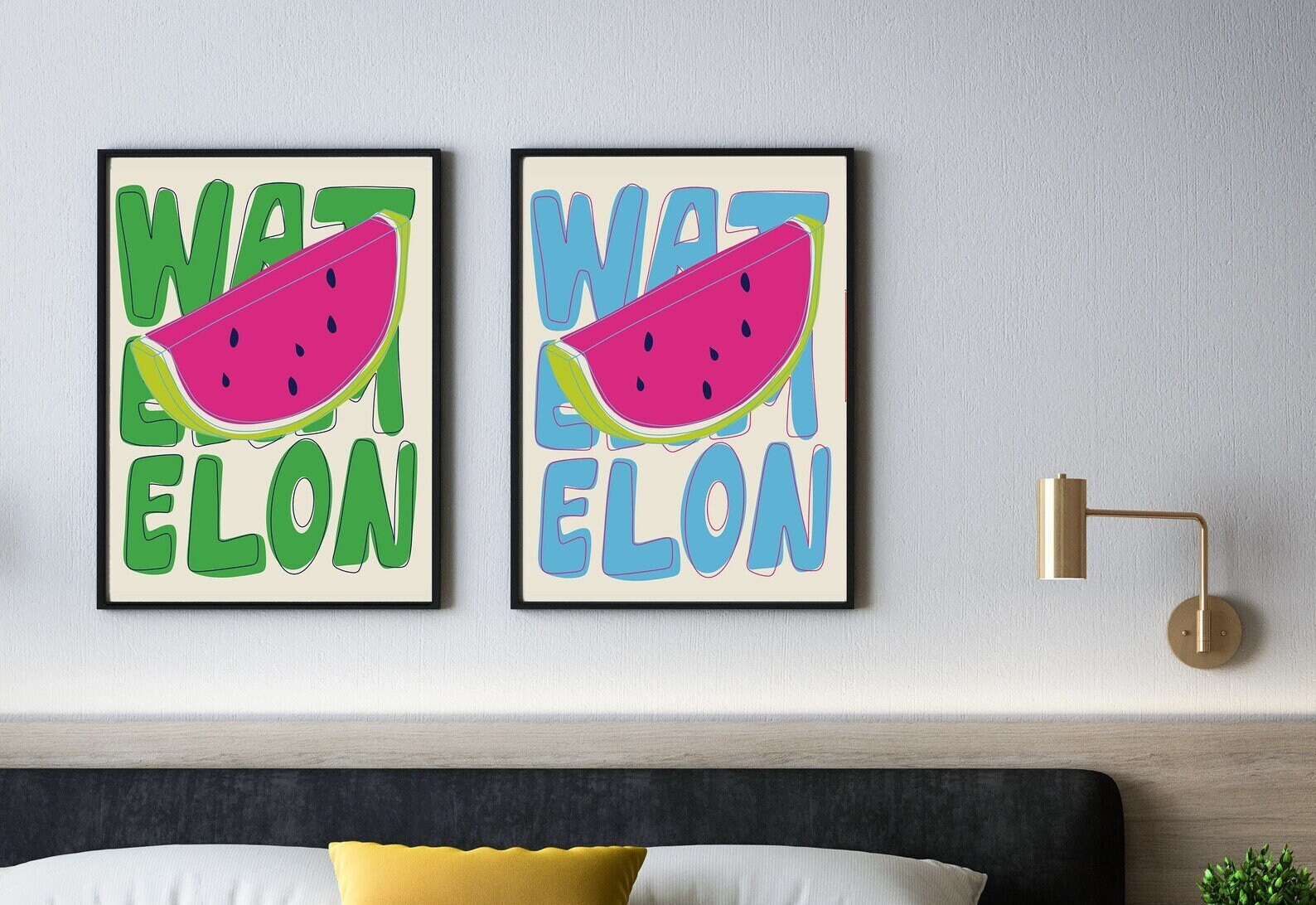 Watermelon Fruit Wall Prints | Digital Downloadable Art - Etsy