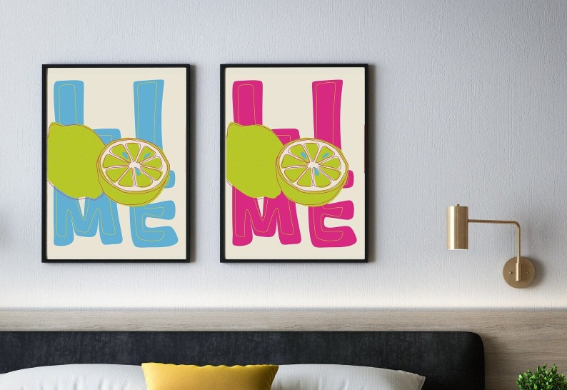 Lime Fruit Wall Prints Decor | Digital Downloadable Art - Etsy