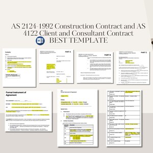 AS 2124-1992 Construction Contract and AS 4122 Client and Consultant ...