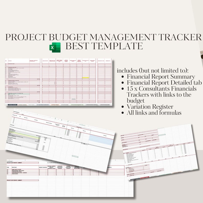 Project Budget Management Tracker - Etsy