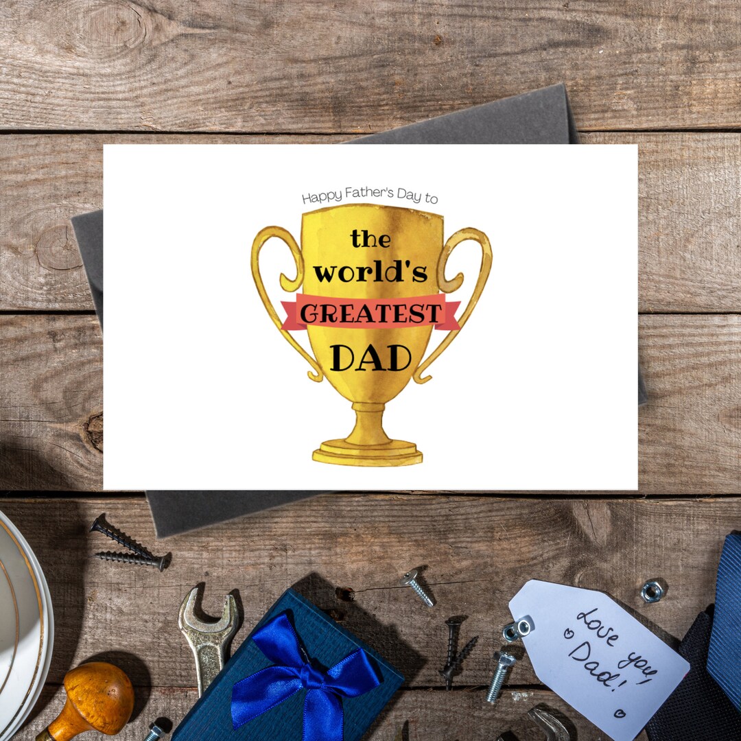 Trophy Father's Day Card - Etsy