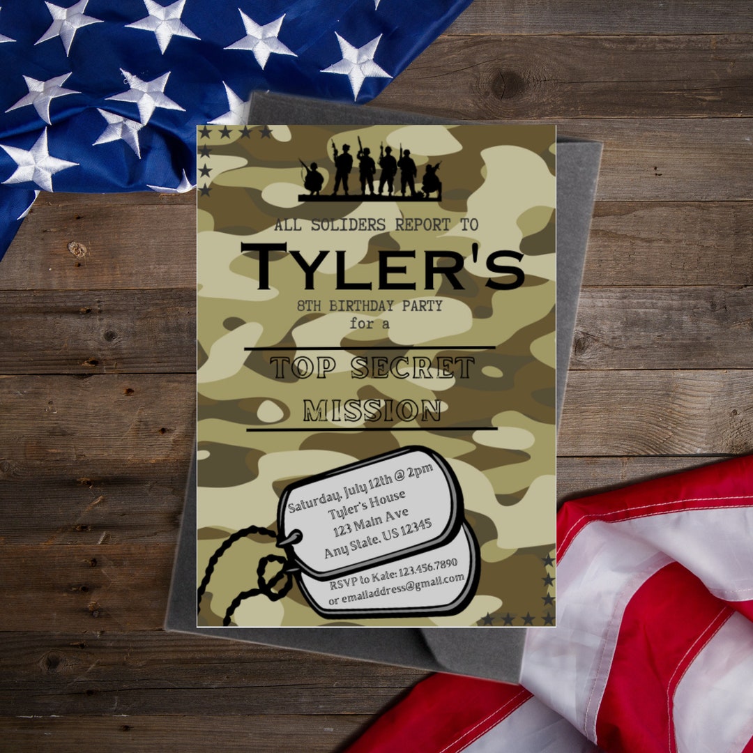 Military Birthday Invitation - Etsy