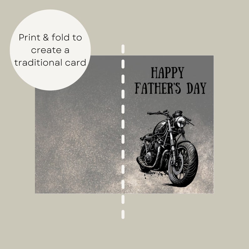Motorcycle Father's Day Card - Etsy