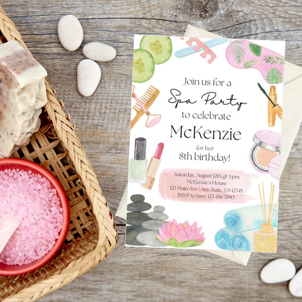 Spa Party Invitation - Etsy