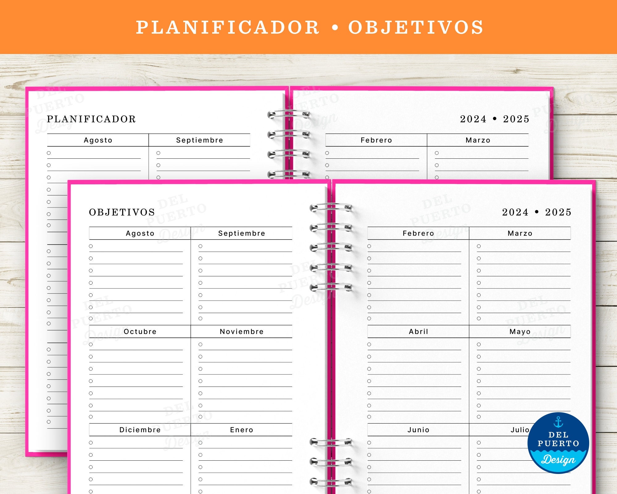 Agenda 2024-2025, Año Escolar, Imprimible, Agosto a Julio, Vista ...