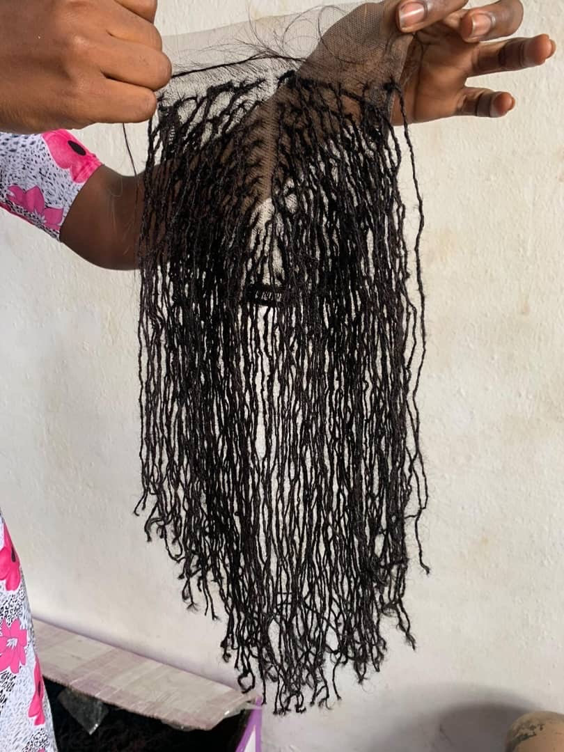 6x6 Lace Topper Human Hair Micro Locs 14 in Skinny Sister Locs - Etsy