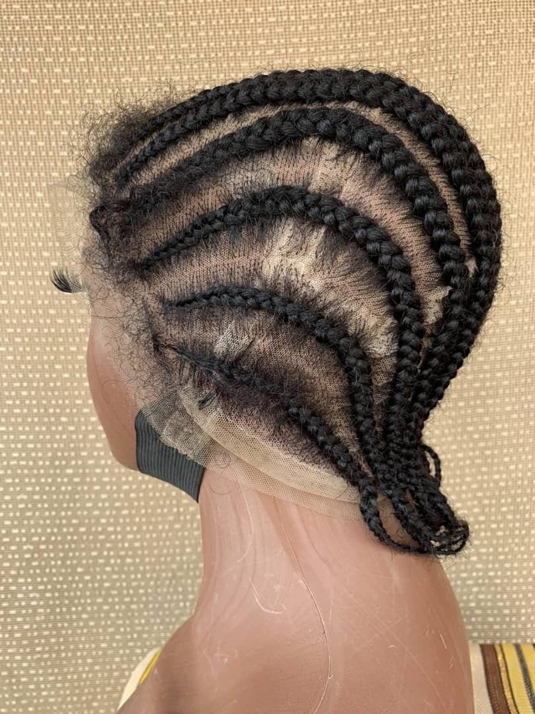 Human Hair Simple All Back Cornrow Afro Kinky Full Lace - Etsy