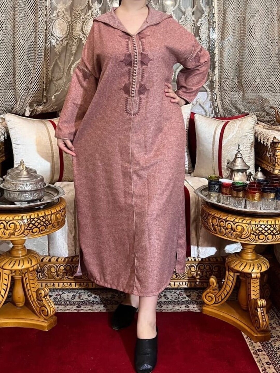 Authentic Moroccan Djellaba With Matching Scarf Traditional - Etsy