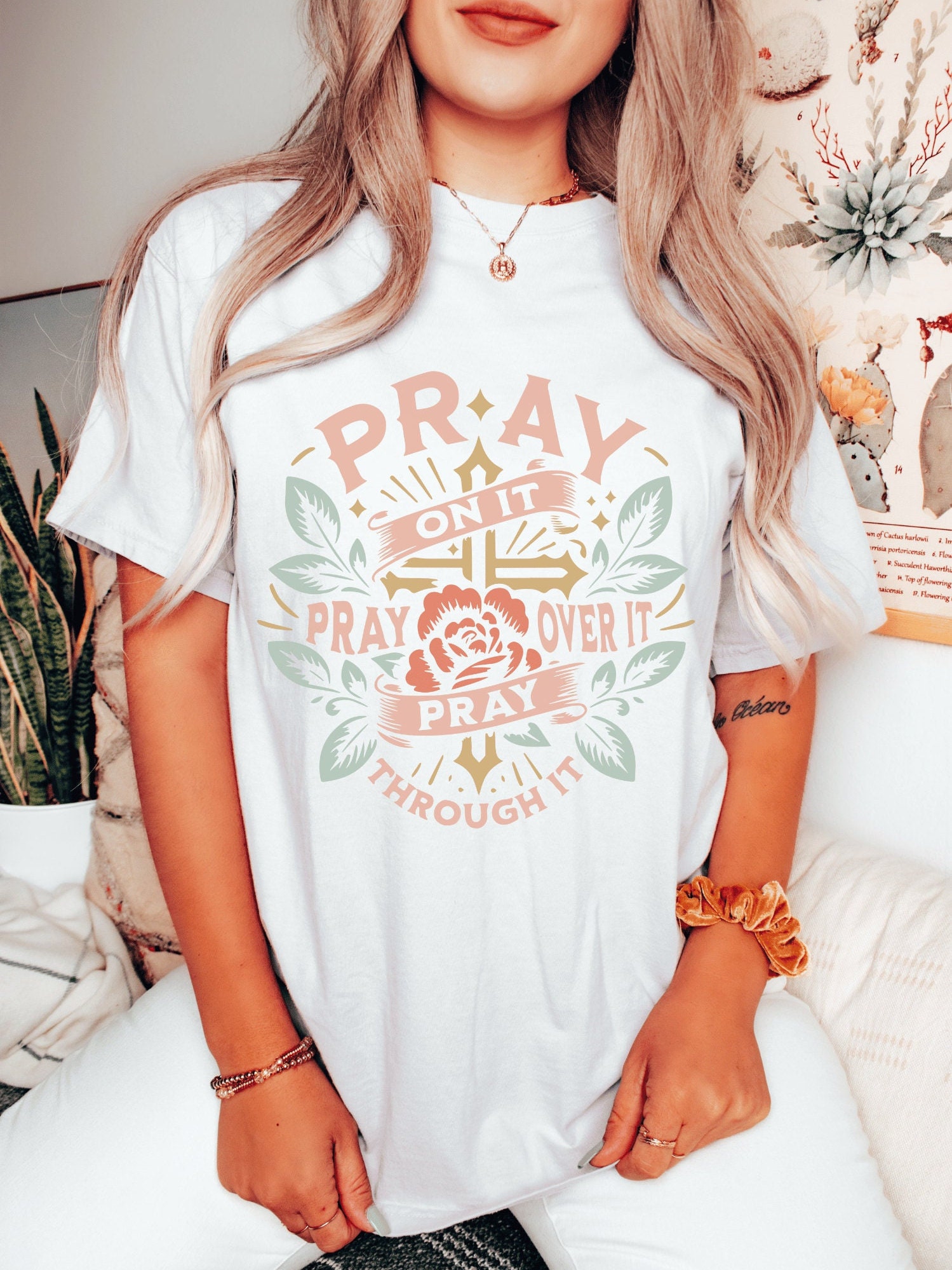 Pray on It Pray Over It Pray Through It Shirt-christian Merch Prayer ...
