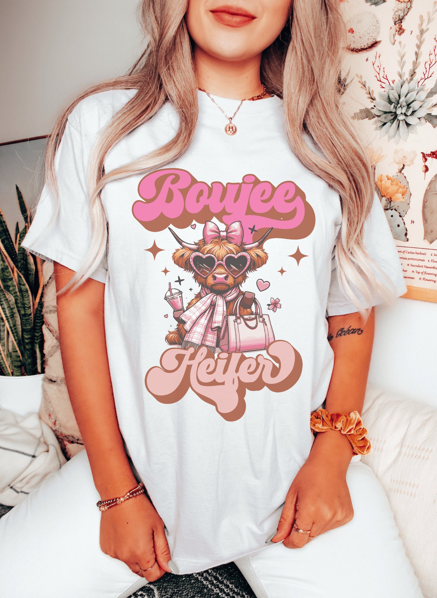Boujee Heifer Cow Shirt Highland Cow Shirt Plus Size Boujee Tshirt ...