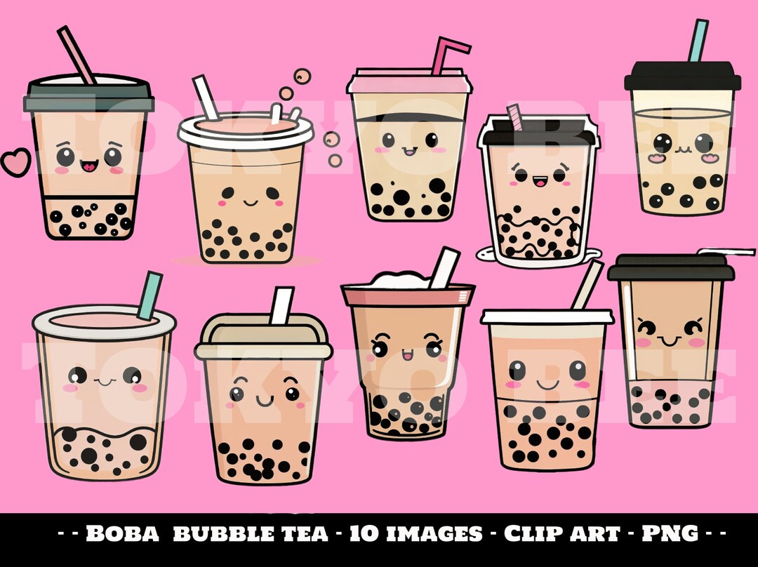 Boba Milk Tea Clip Art Set 10 PNG and JPG Images Digital Download - Etsy