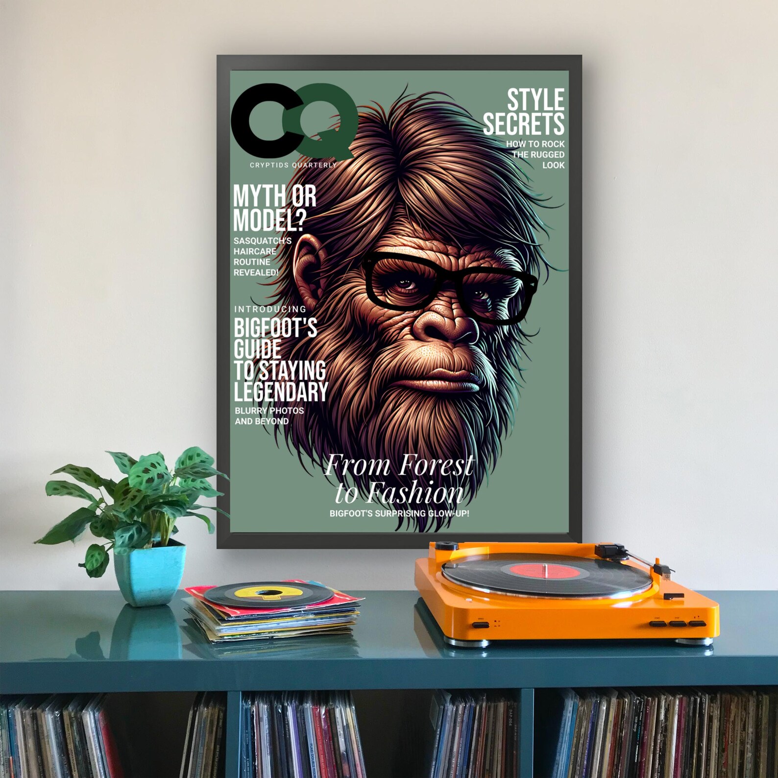 Funny Cryptid Sasquatch Wall Art, Man-cave Decor, Bar Game Room ...