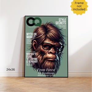 Funny Cryptid Sasquatch Wall Art, Man-cave Decor, Bar Game Room ...