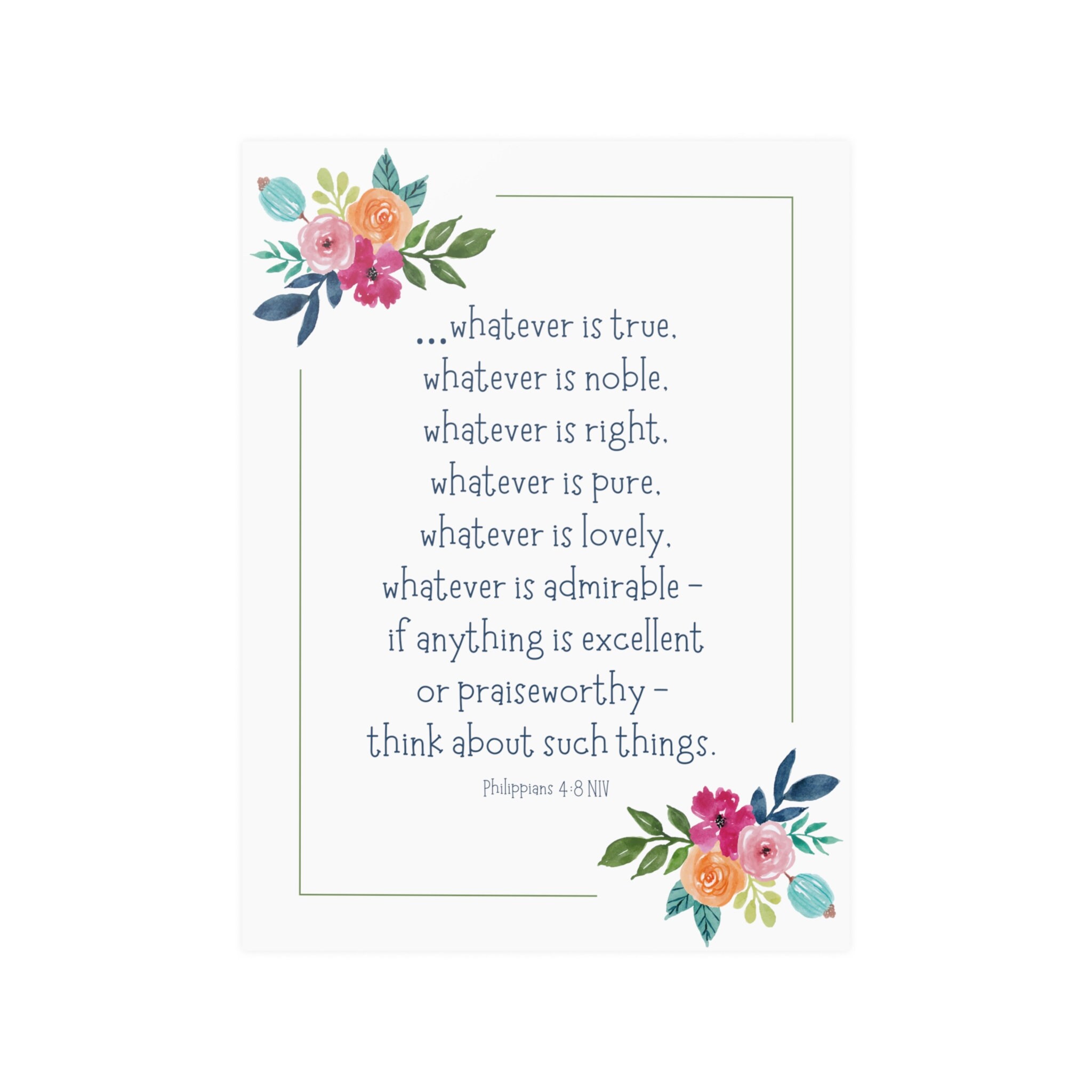 Bible Verse Wall Art, Wall Art Print, Philippians Whatever is True ...