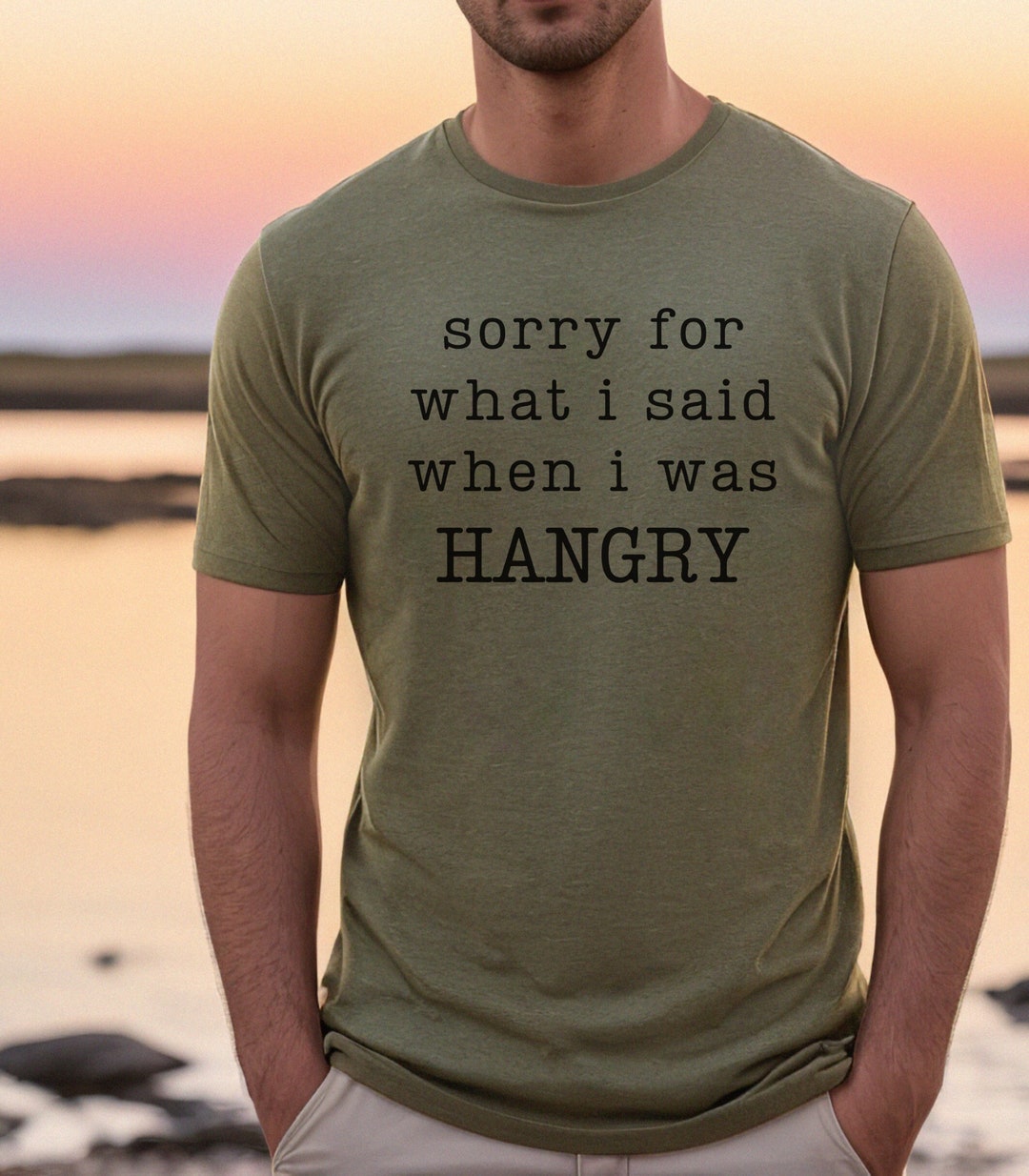 Sorry for What I Said When I Was Hangry Adult Short Sleeve Funny Tshirt ...