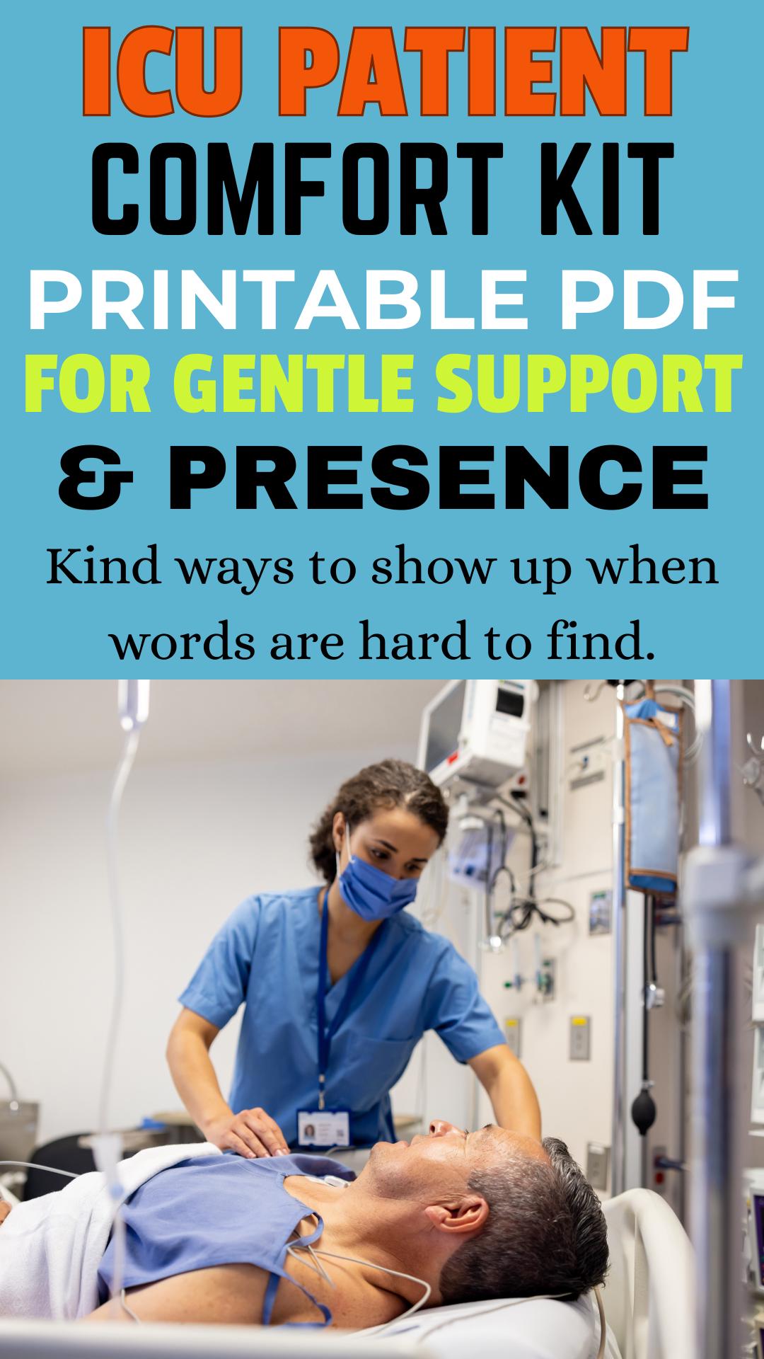 ICU Patient Comfort Kit – Printable Support Prompts, Calm Communication ...