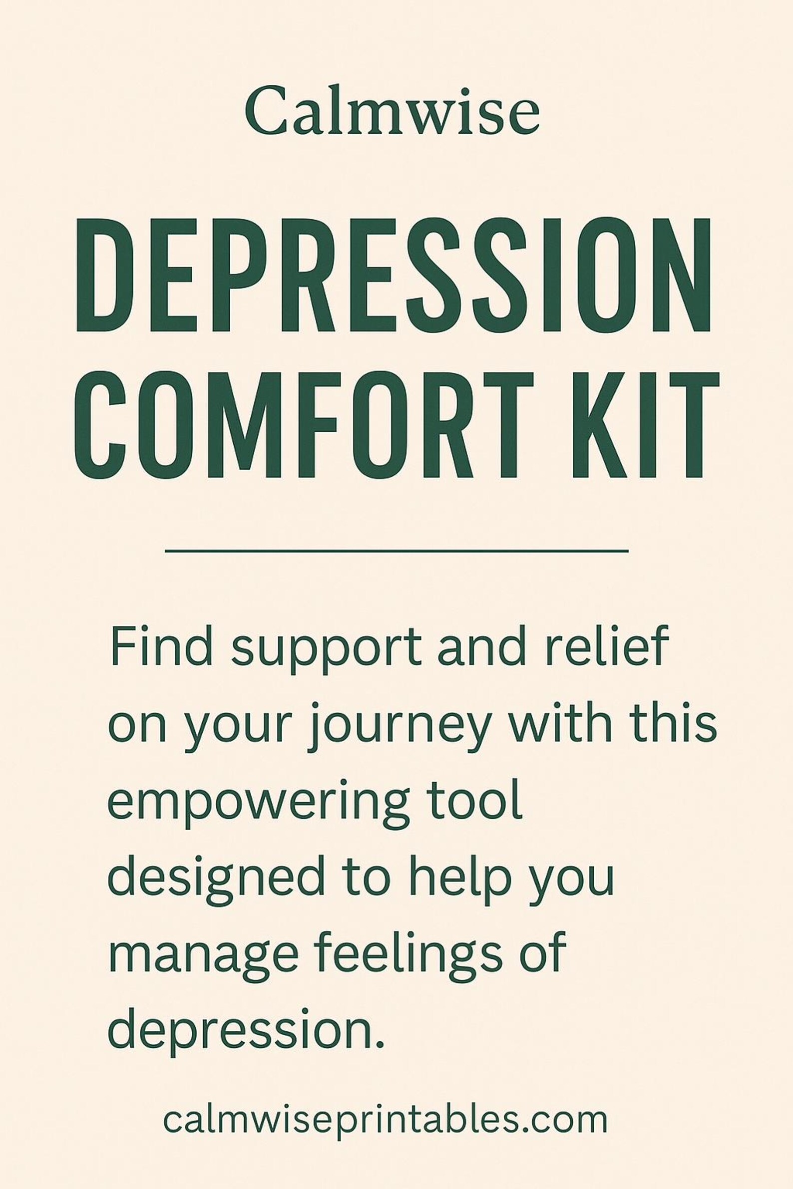 Depression Comfort Kit | Mental Health Printable Journal | 10-page PDF ...
