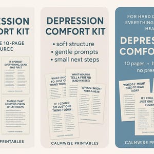 Depression Comfort Kit | Mental Health Printable Journal | 10-page PDF ...