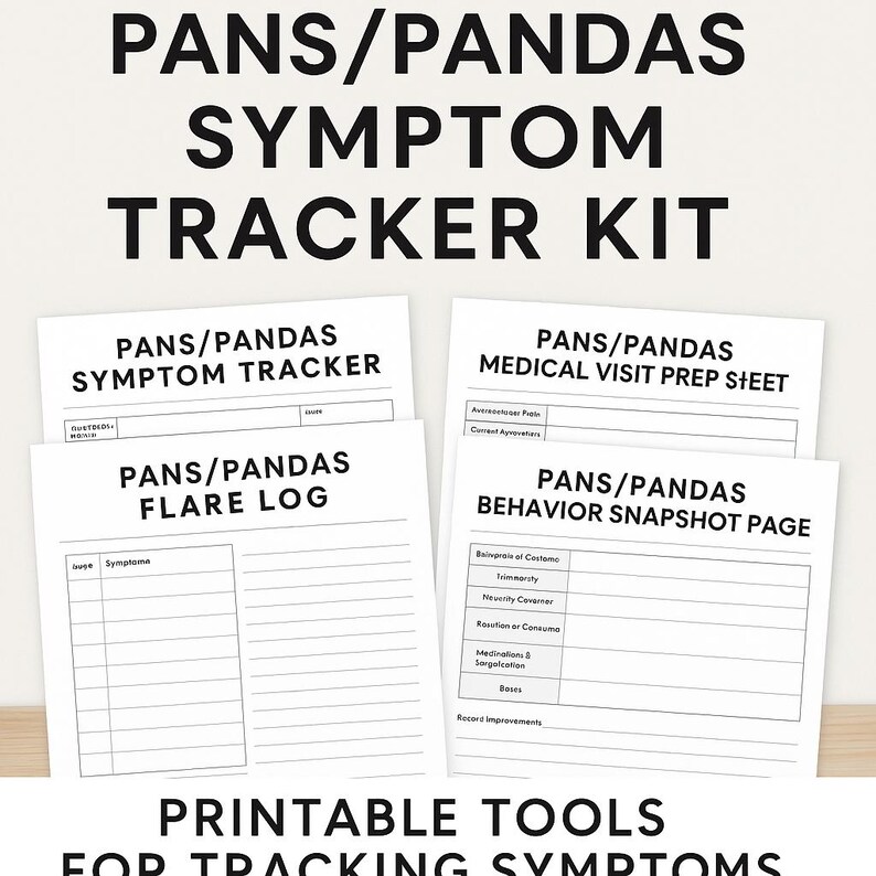 PANS PANDAS Symptom Tracker PDF – Printable Flare Log, Behavior ...