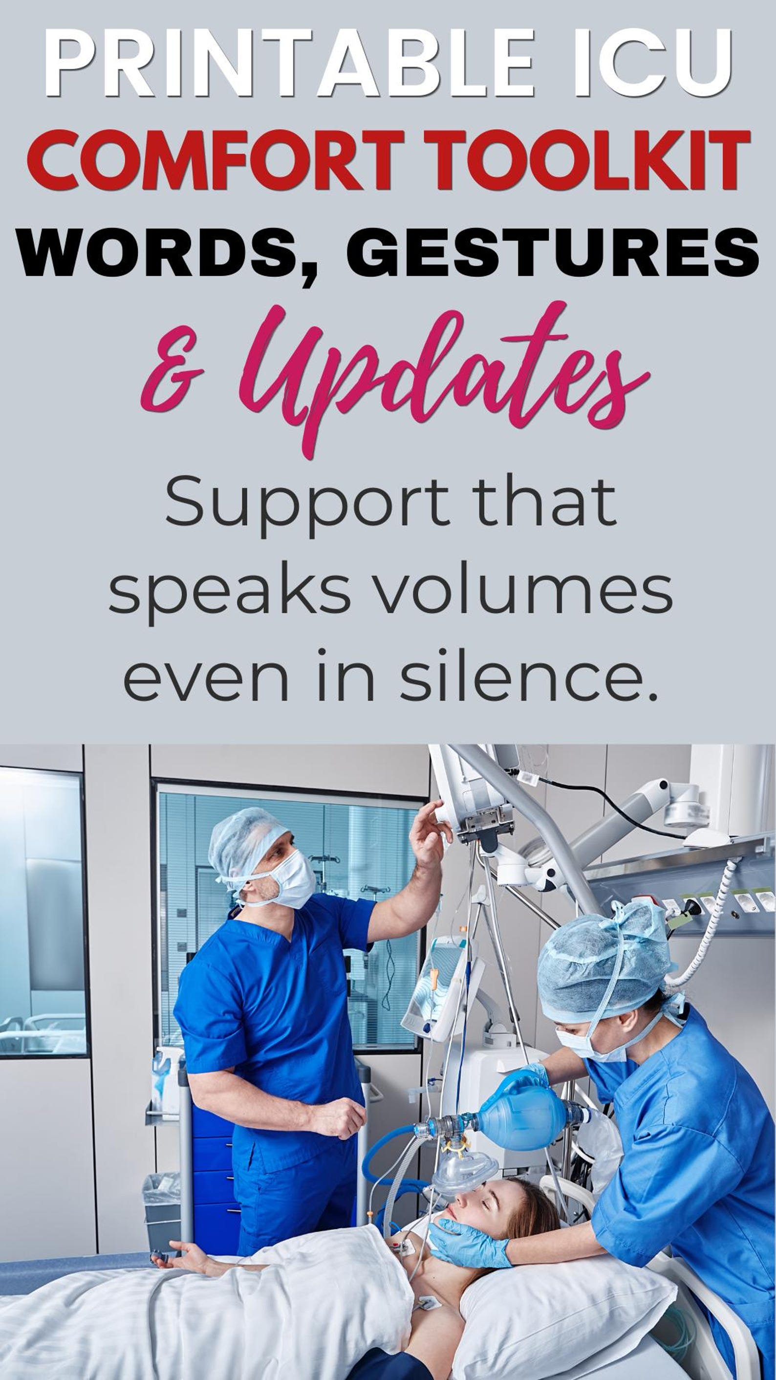 ICU Patient Comfort Kit: Printable Support Prompts & Communication ...