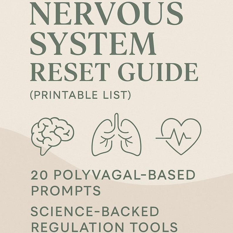 Polyvagal Theory-based Nervous System Regulation Prompts Kit, PDF List, Digital Download, With ...