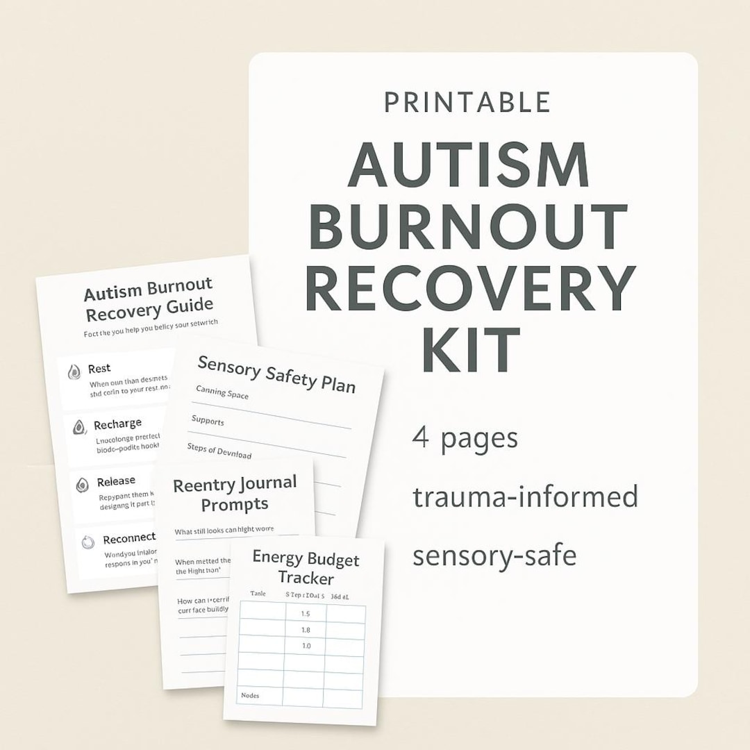 Autism Burnout Recovery Kit PDF – Printable Low-energy Tools, Sensory ...