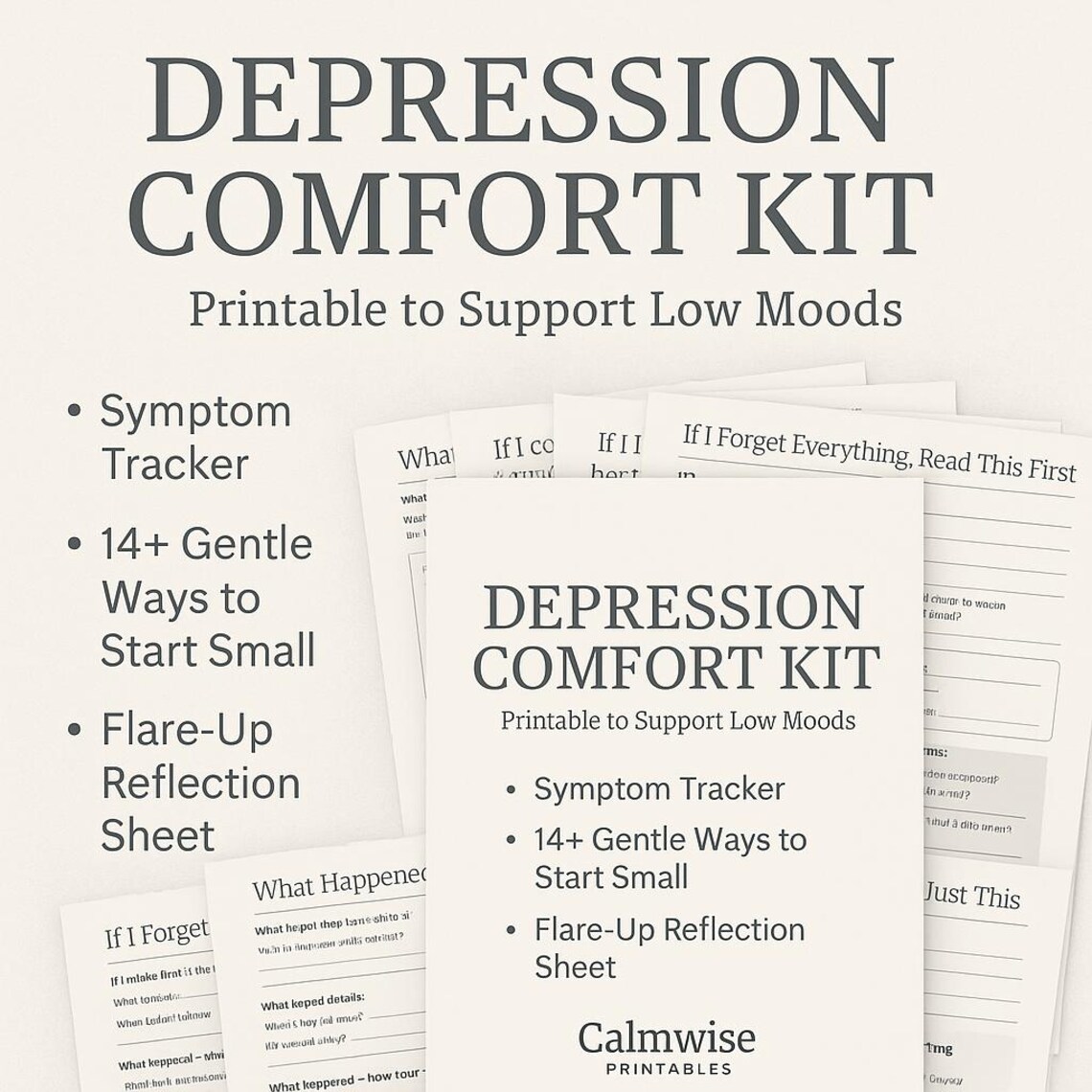 Depression Comfort Kit | Mental Health Printable Journal | 10-page PDF ...