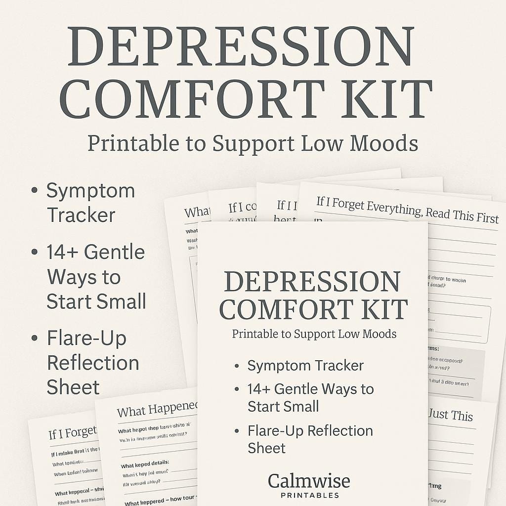 Depression Comfort Kit | Mental Health Printable Journal | 10-page PDF ...