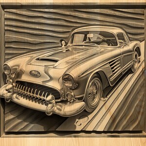 Classic Car - Laser Engraving PNG | Lightburn Engraving File | Laser ...