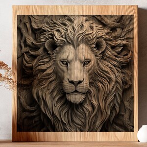 Lion PNG Laser Engraved File Artful Wall Art 3D Illusion Design ...