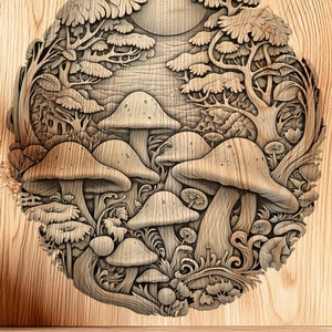 Mushroom 3D Illusion Laser Engraving Design – PNG, Lightburn File - Etsy