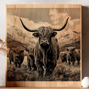 Highland Cows - Laser Engraving File 3d Illusion | PNG and Lightburn ...