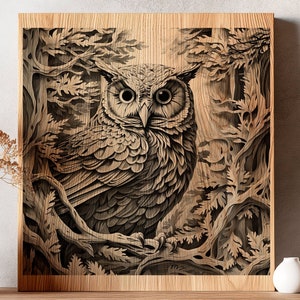 Owl - Laser Engraving File 3d Illusion | PNG and Lightburn File | Ready ...