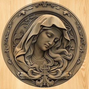 Virgin Mary - Laser Engraving File 3d Illusion | PNG and Lightburn File ...