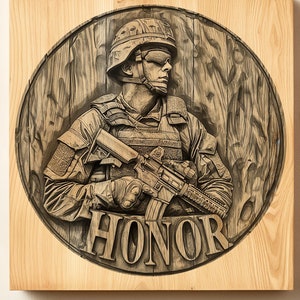 Laser Engraving File 3d Illusion - Soldier | PNG and Lightburn File ...