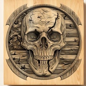 Patriot Skull Laser Engraving File 3d Illusion PNG and Lightburn File ...