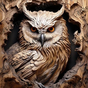 Laser Engraving PNG | Owl Engraved | Laser Decor | 3D Illusion | Laser ...