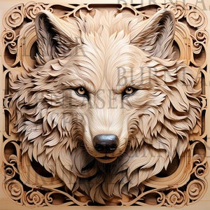 Laser Engraving | Wolf Engraved | PNG Engraving | 3D Illusion | Laser ...