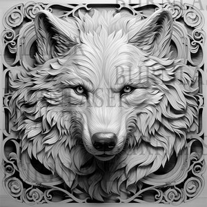 3D Wolf Laser Engraving Design | Lightburn Ready (digital File) - Etsy