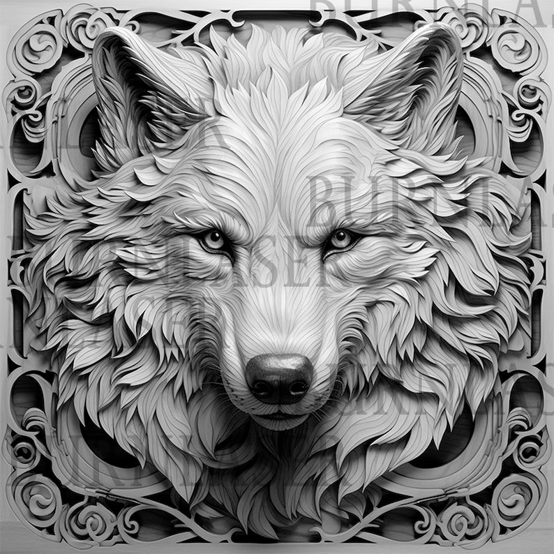 Laser Engraving | Wolf Engraved | PNG Engraving | 3D Illusion | Laser ...