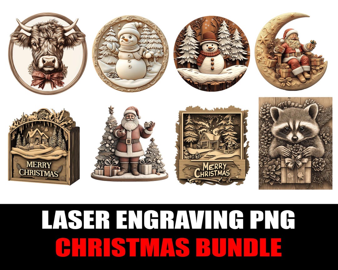Mega Bundle X17 Laser Engraved Designs PNG | Christmas Bundle Wall Art ...