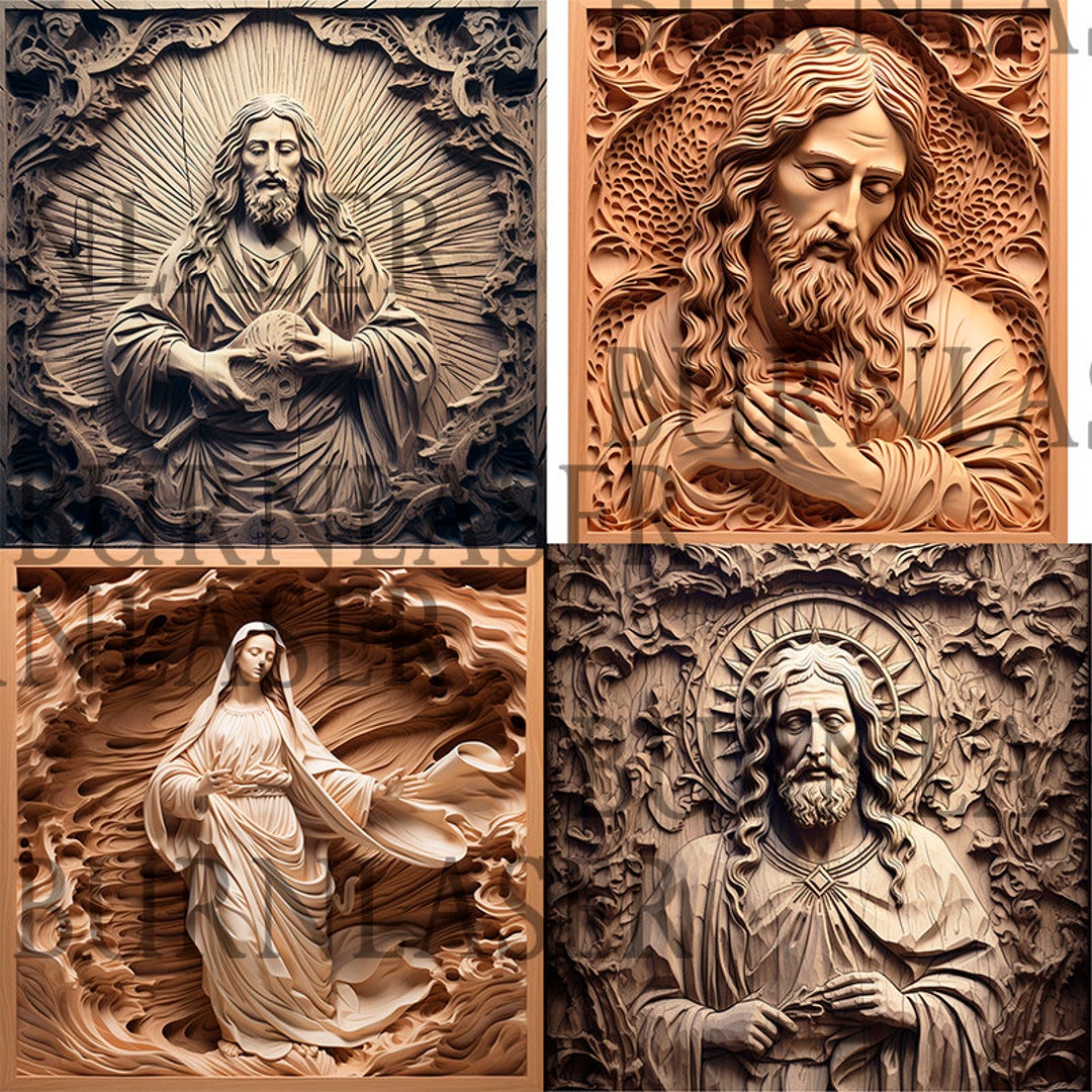 Jesus Laser Engraving PNG Bundle | 3D Illusion, Wood Art (digital ...