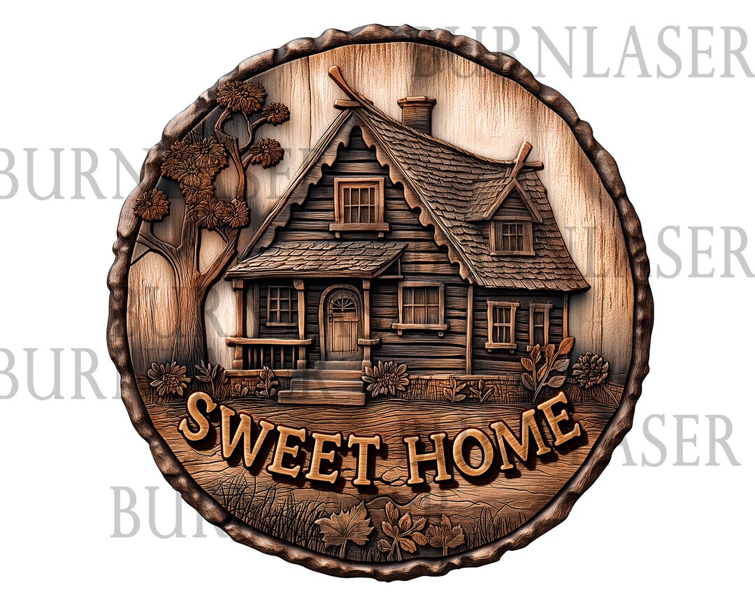 Sweet Home - Laser Engraving File 3d Illusion | PNG and Lightburn File ...
