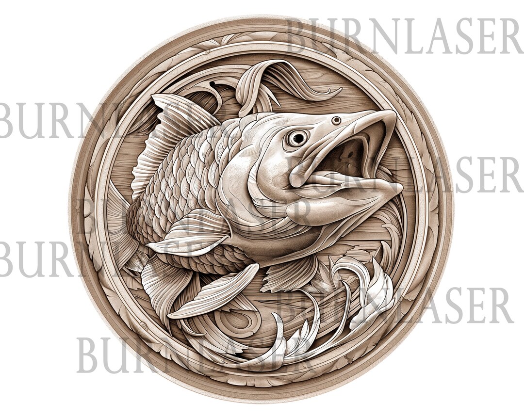 Fishing - Laser Engraving File 3d Illusion | PNG and Lightburn File ...
