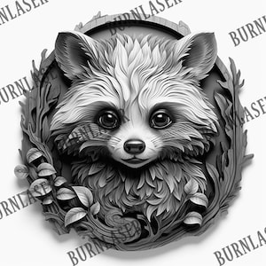 Laser Engraving | Raccoon Engraved | PNG Engraving | 3D Illusion ...